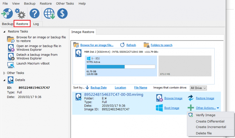 Macrium Reflect Free Edition 8.0.7783 / 10.0.8843 Home | ダウンロードと使い方 | ソフタロウ