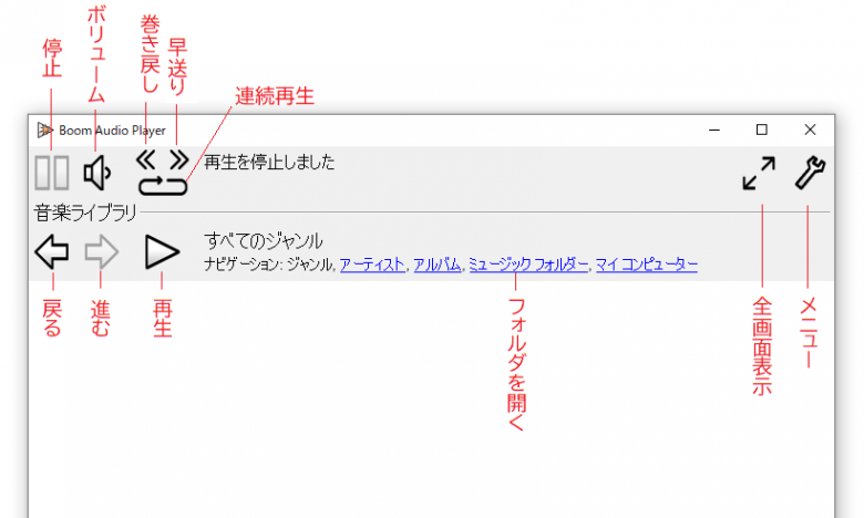 Boom Audio Player 1.0.38 | ダウンロードと使い方 | ソフタロウ