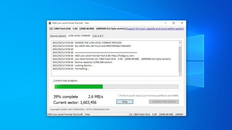 HDD Low Level Format Tool 5.6 | ダウンロードと使い方 | ソフタロウ