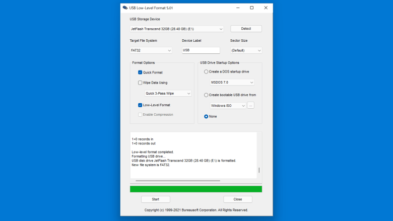 USB Low-Level Format 5.1 | ダウンロードと使い方 | ソフタロウ