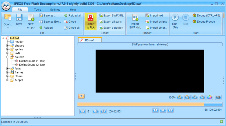 JPEXS Free Flash Decompiler 26.2.1 | ダウンロードと使い方 | ソフタロウ