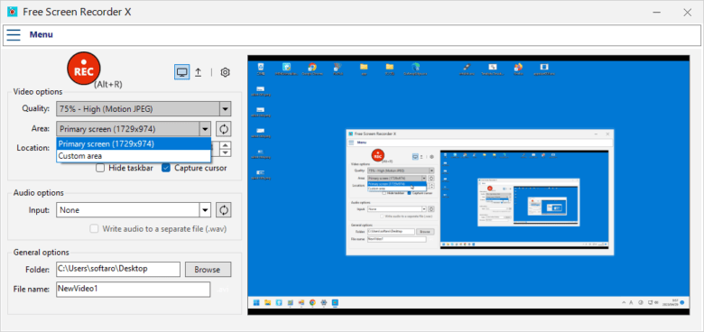 Free Screen Recorder X 2.0.1.0 | ダウンロードと使い方 | ソフタロウ