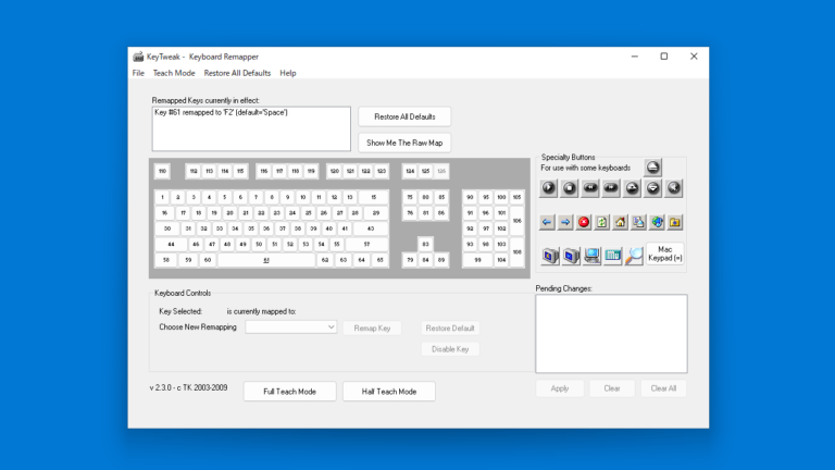 KeyTweak 2.30 | ダウンロードと使い方 | ソフタロウ