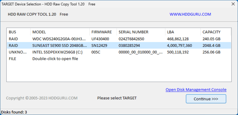 HDD Raw Copy Tool 1.20 / 2.6 | ダウンロードと使い方 | ソフタロウ