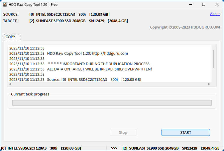 HDD Raw Copy Tool 1.20 / 2.6 | ダウンロードと使い方 | ソフタロウ