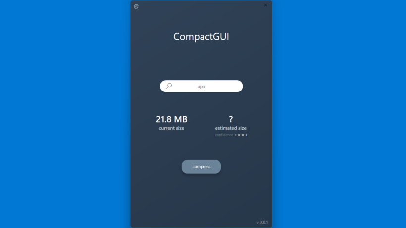 CompactGUI 4.0.0 Beta 7 | ダウンロードと使い方 | ソフタロウ